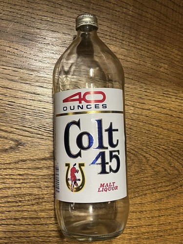 1980’s Vintage Colt 45 40 Oz Malt Liquor Glass Bottle Beer Nice Afro ...