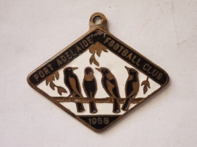 1958 PORT ADELAIDE MAGPIES FOOTBALL CLUB MEMBERSHIP BADGE ENAMEL ...