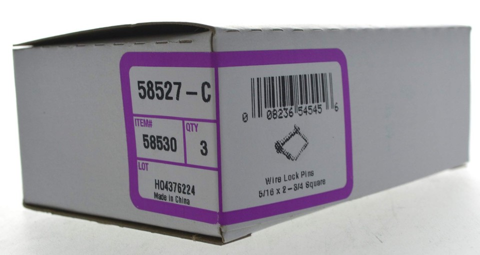 58530 Square Loop Wire Lock Pin, 5/16 x 2-3/4-Inch, 3-Pack,Zinc | eBay