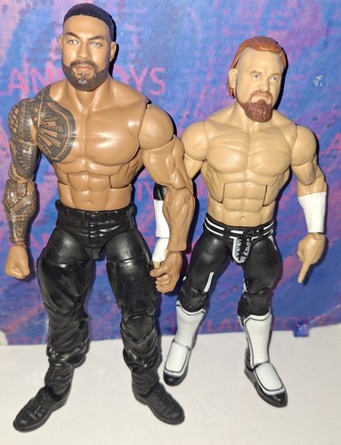 Roman Reigns & Buddy Murphy WWE Mattel Elite Action Figure WWF AEW Pro ...