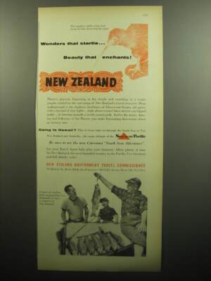 1958 New Zealand Tourism Ad - Wonders that startle.. beauty that ...