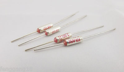 10pcs Thermal Fuse Fuses 105°C 105 Degree TF Cutoff Cut-off 10A AC 250V ...