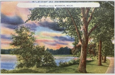 Munson Michigan Postcard Greetings From Beautiful Lake View Linen ...