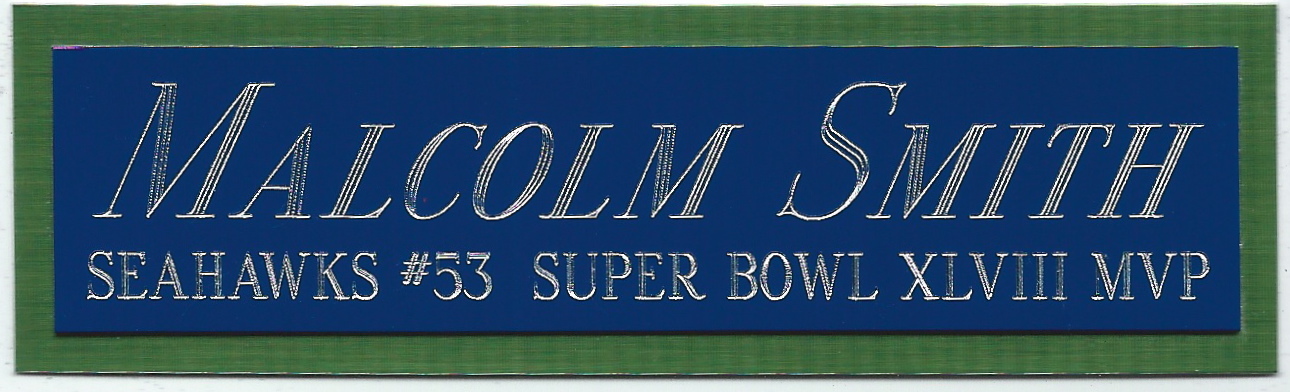 MALCOLM SMITH SEAHAWKS NAMEPLATE AUTOGRAPHED Signed FOOTBALL-HELMET ...