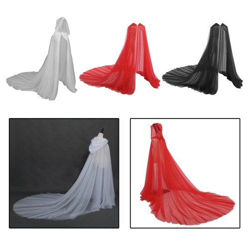 Hood Tulle Cape Cloak, Long Universal Washable Soft Vintage Mesh Cloaks ...