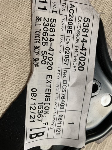 Genuine OEM Toyota Lexus 53814-47020 Left Front Fender Panel Extension ...