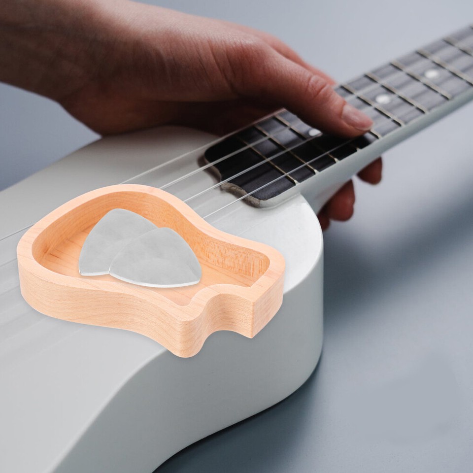 Guitar Plectrum Box Standard Plectrums Guitar Pick Box Holder Wood ...