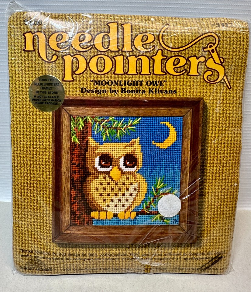 Needle Pointers Sunset Designs MOONLIGHT OWL Needlepoint Kit 5417 ...