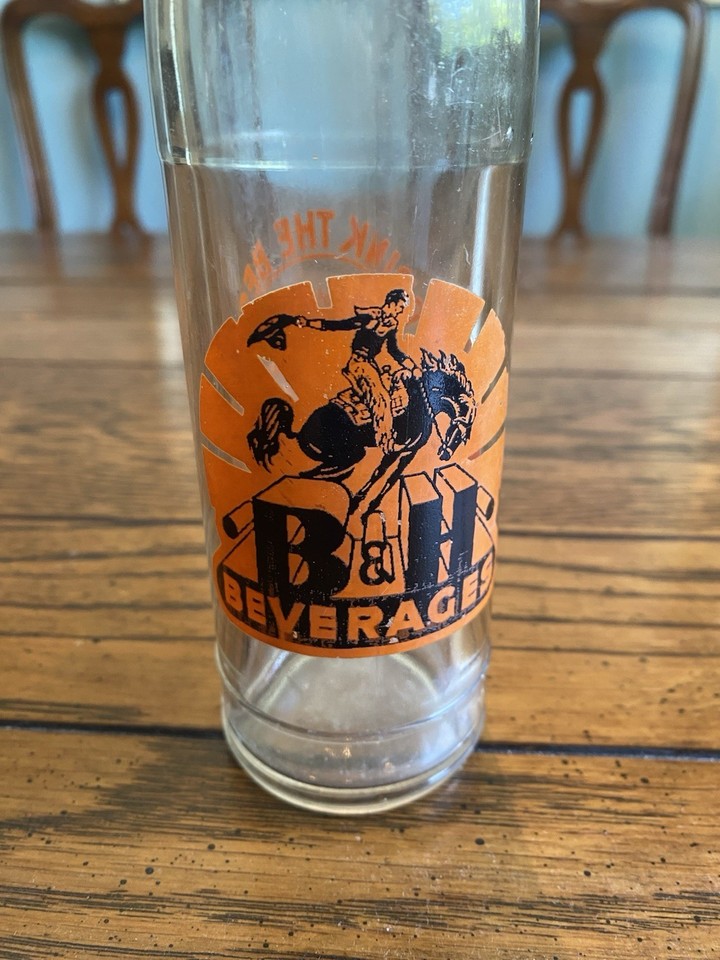 RARE VTG 1943 B&H ACL SODA BOTTLE BRONC RODEO STILLWATER OKLAHOMA SODA ...