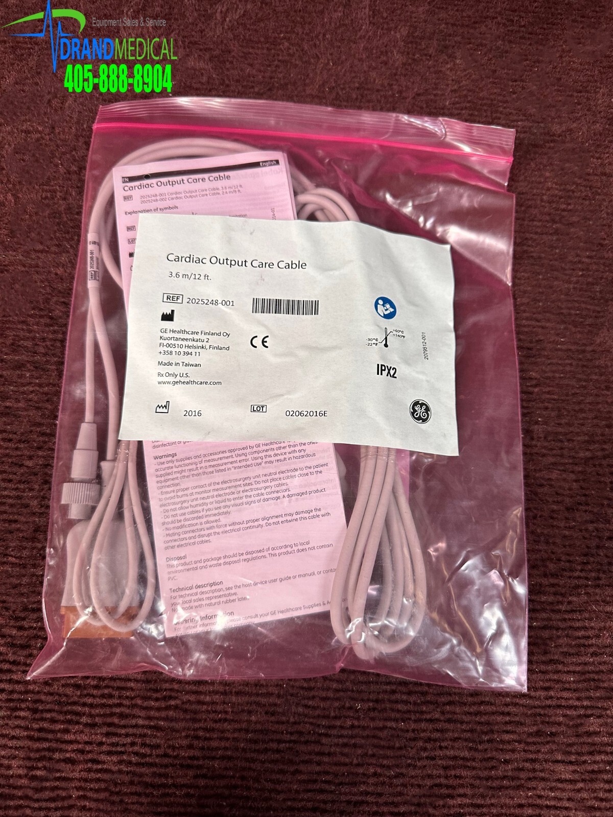 GE 2025248-001 Cardiac Output Adapter Cable - for sale online | eBay