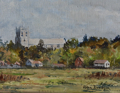 Robin Davidson Original Oil Painting Christchurch Priory Dorset ...