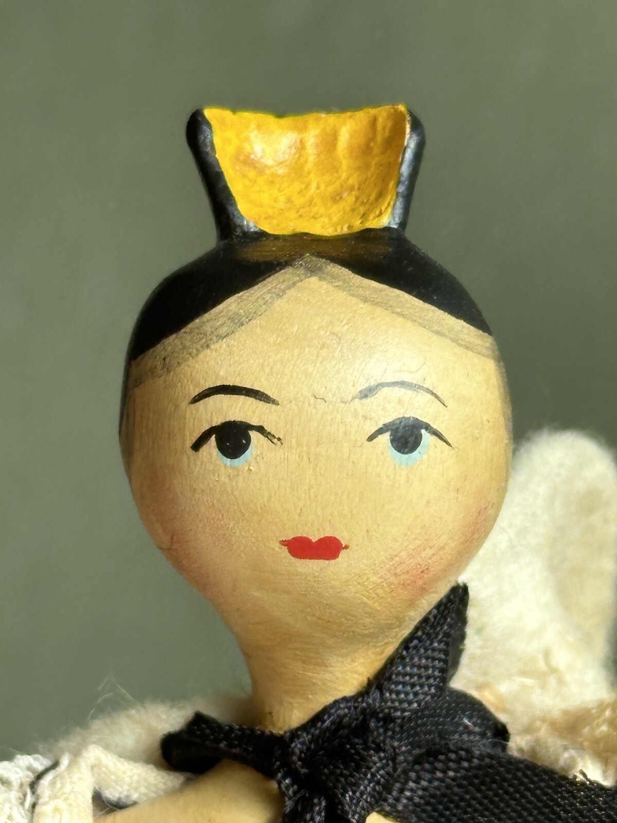 Vintage 6.5” Carved Wood Jointed Doll with Tuck Comb by Artist Sherman ...