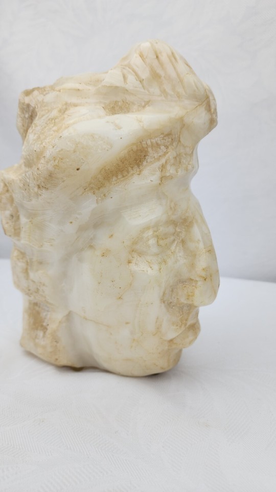 INCREDIBLE CARVED STONE AZTEC MAYAN SCULPTURE VINTAGE CALCITE CARVING 9 ...