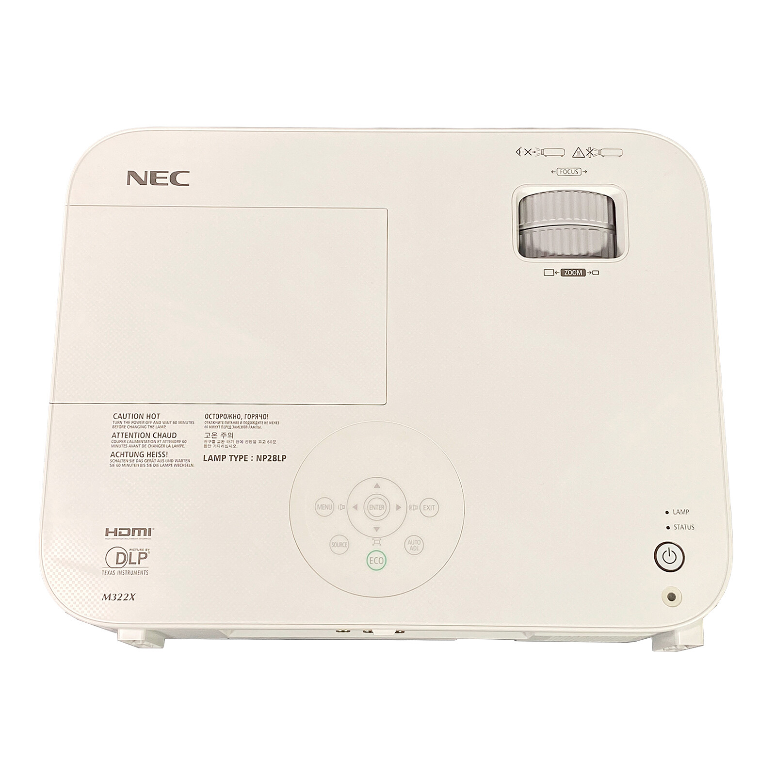 NEC NP-M322X DLP Projector Refurbished 3200 ANSI Professional HDMI ...