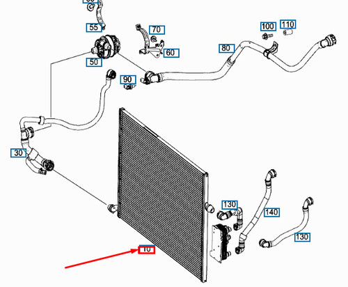 NEW MB C W205 LOW TEMPERATURE WATER COOLER RADIATOR A0995002003 OEM | eBay