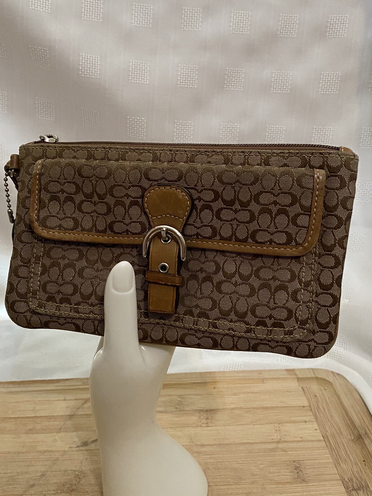 Coach Signature Mini Clutch Wallet Brown Vintage Good… - Gem