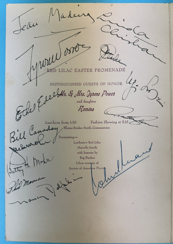 Tyrone Power Hand Signed Autograph + 12 other Autographs on Savoy Plaza ...