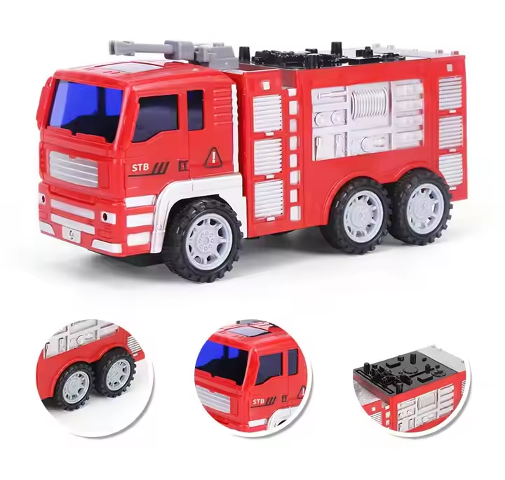 City Rescue Fire Brigade Toy Set - 6-Piece Fire Truck Playset for Kids ...