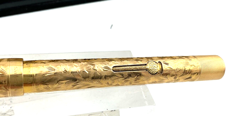 Vintage WATERMAN 554 LEC Fountain Pen 14K SOLID PINK GOLD HEV OVERLAY ...