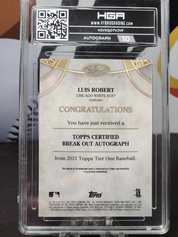 Luis Robert 2021 Topps Tier One ON-CARD Breakout AUTO Autograph 64/150 ...