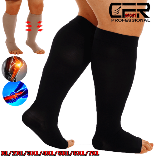 XL-7XL Compression Socks 30-40mmHg Open Toe Leg Foot Support Stocking Men Women | eBay