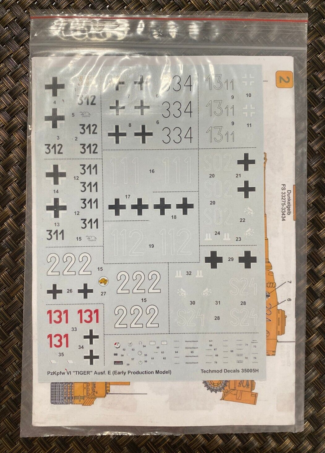 TECHMOD PZKPFW VI TIGER AUSF. E ARMY TANK MODEL KIT DECALS EARLY ...