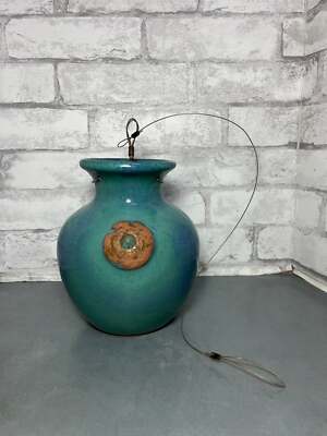 Down Under Pot Teal Glazed Art Pottery Upside Down Hanging Flower ...