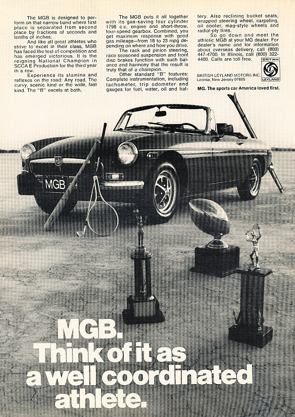 1974 MG MGB - Trophies - Classic Vintage Advertisement Ad D55 | eBay