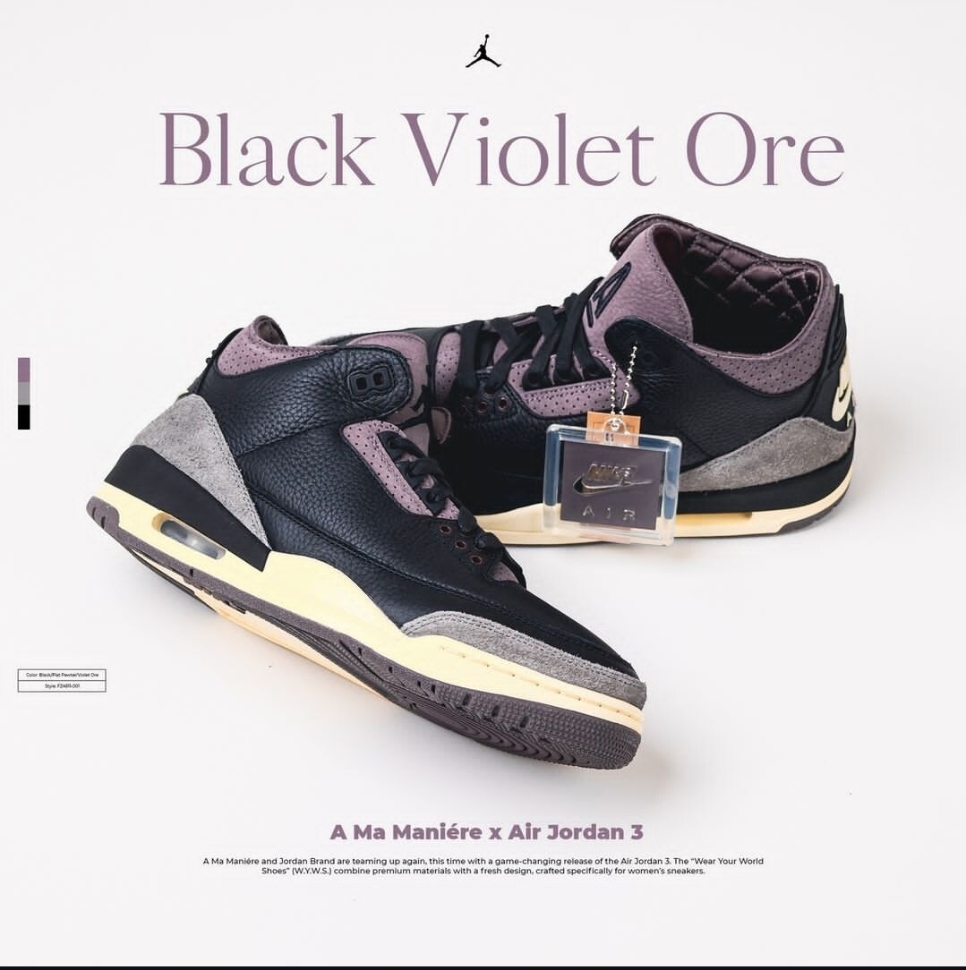 AIR JORDAN 3 x A MA MANIERE W.Y.W.S. 10.5M/12Wm (BNIB AIR JORDAN 3 x A MA MANIERE W.Y.W.S. 10.5M/12Wm (BNIB