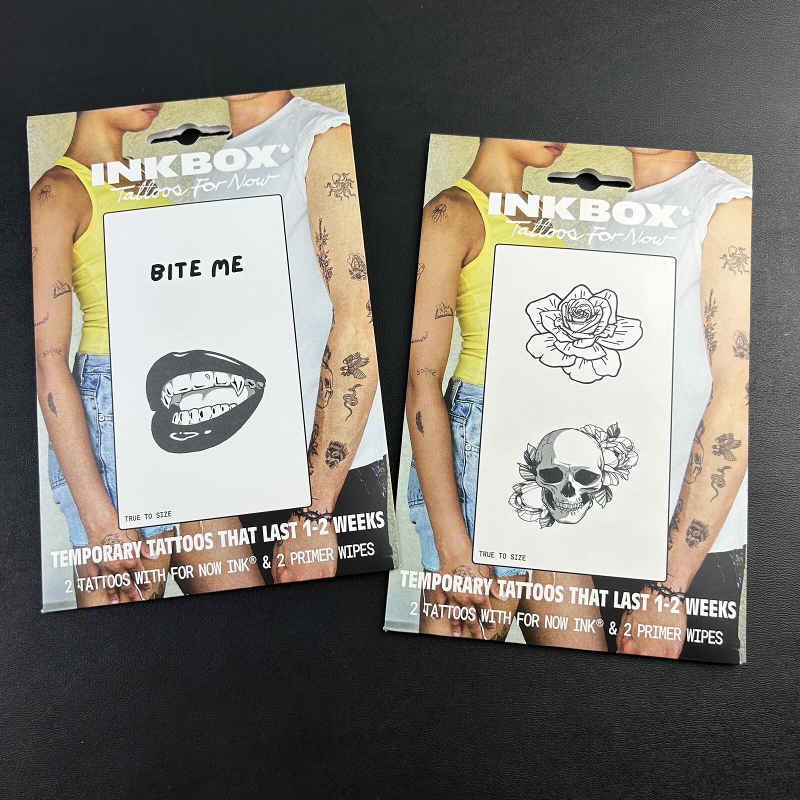 Inkbox Tattoos For Now Temporary Tattoos Lot of 2 ~ Rose Skull Lips ...