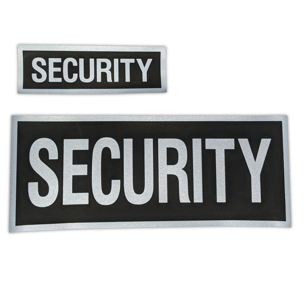 Iron on Reflective Security Badges [Black] | eBay UK