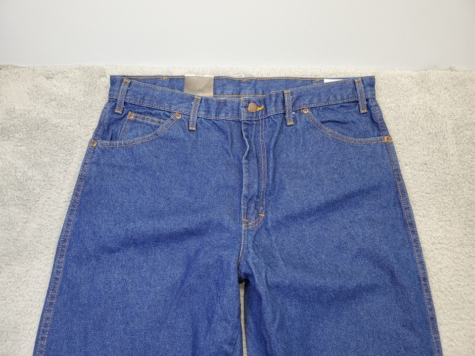 Dickies Jeans Men's Size 36x34 Blue Denim Cotton Flat Front Regular ...