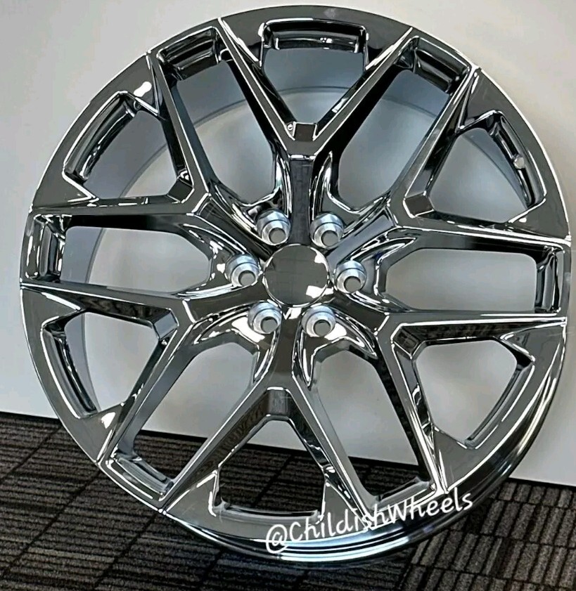 22" Inch Chrome Replica 2022 Snowflake Wheels Rims +28 G23 Sierra ...