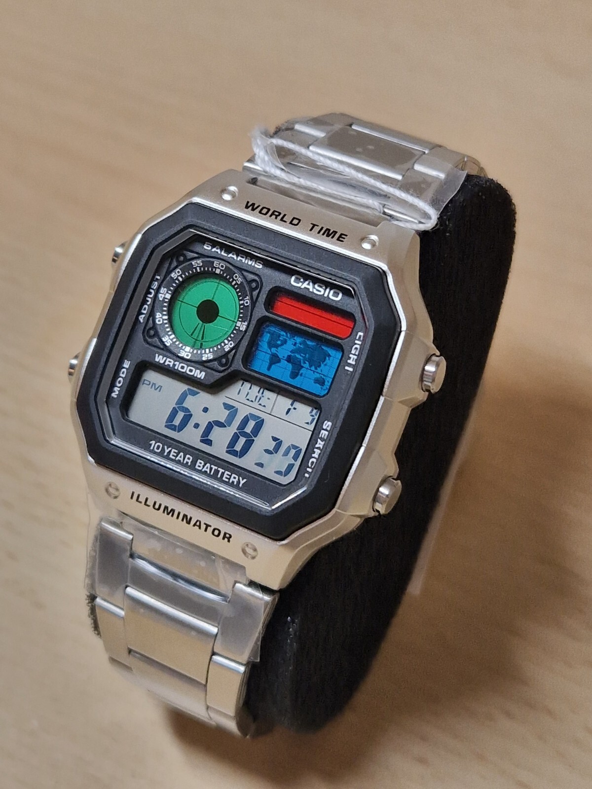 Multi Coloured Casio World Time Illuminator Royale AE-1200WHD Digital ...