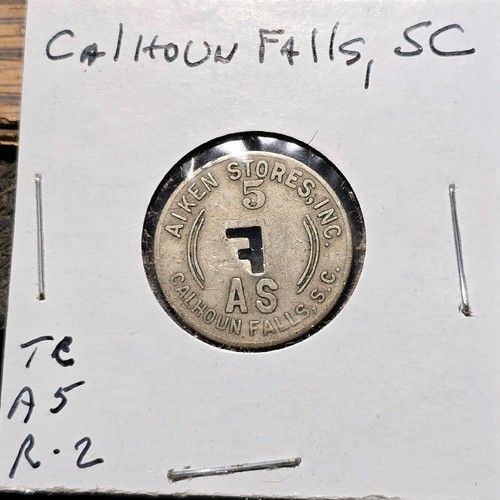 Calhoun Falls, South Carolina 1939 Coal Mining Scrip Token AIKEN STORES ...