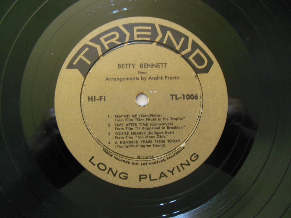 10" MONO JAZZ FROM 1953: BETTY BENNETT Sings Arrangements By Andre ...