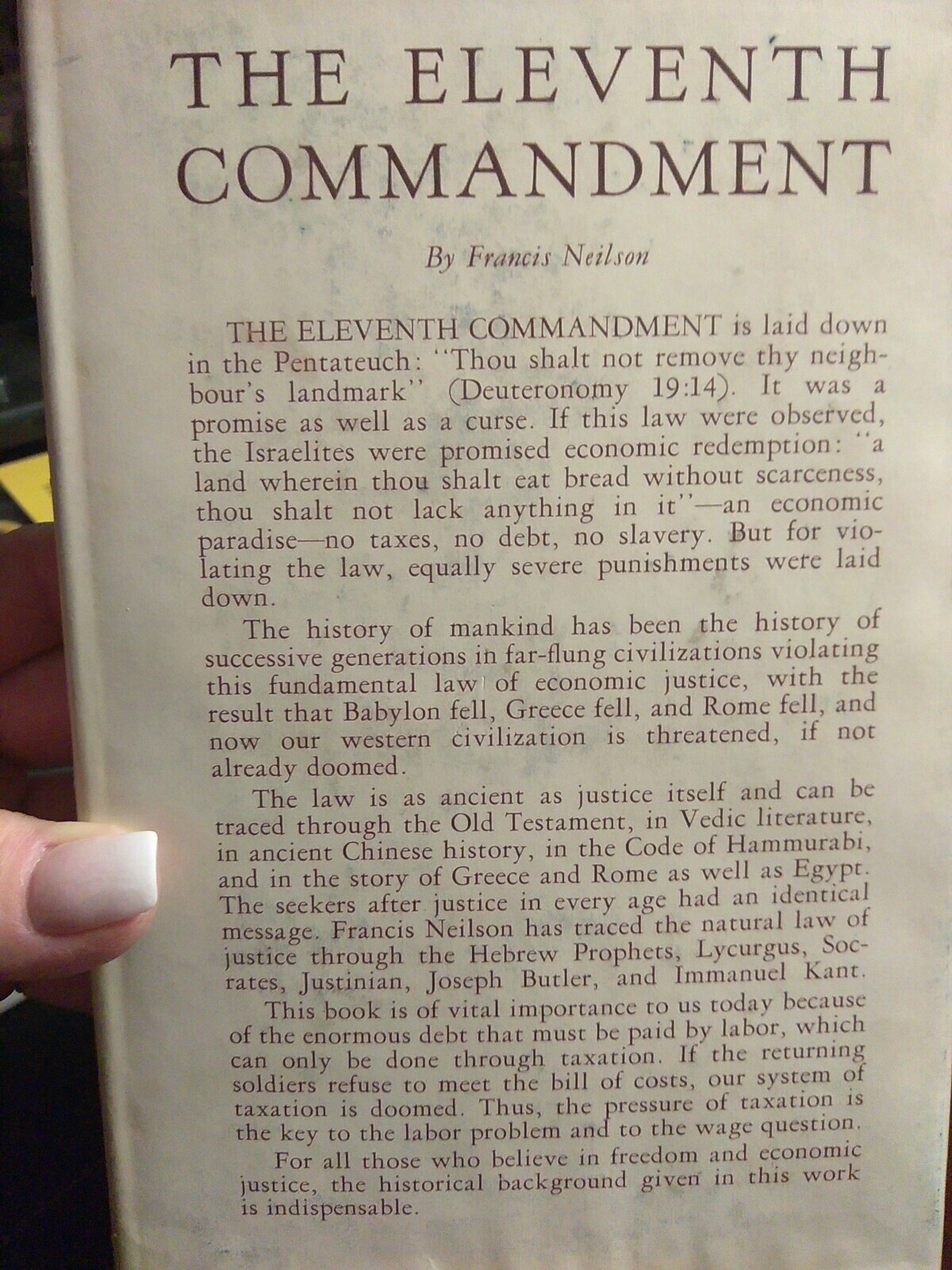 The Eleventh Commandment By Francis Neilson,. Hardcover 1944 | eBay