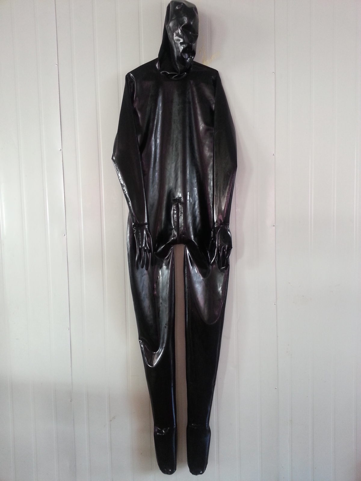 100% Latex Rubber Catsuit Fitness uniform Mask Tight … - Gem