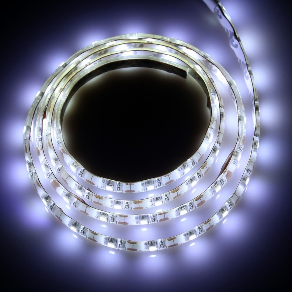 Battery Powered LED Strip Light 3528 SMD Tape with Battery Box white ...