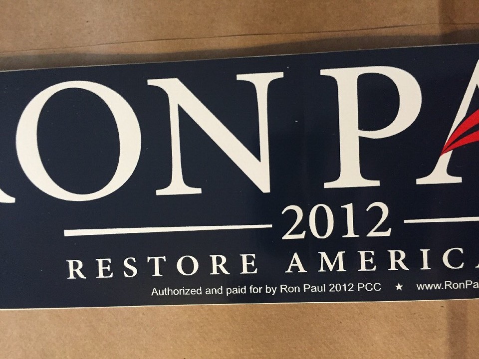 BLUE RON PAUL 2012 OFFICIAL BUMPER STICKER Decal Car Revolution USA | eBay