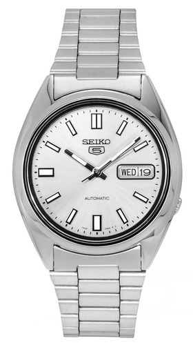 Seiko 5 SNXS73K1 Automatic Stainless Steel White Dial Day/Date 30M Mens ...