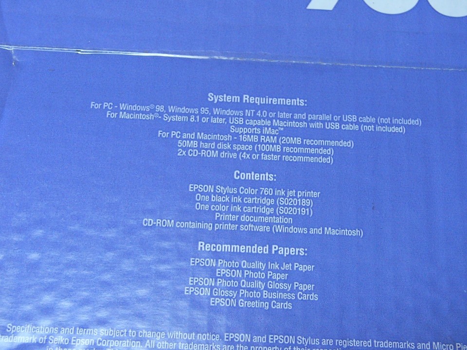 NEW Epson Stylus Color 760 Printer | eBay