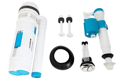 Dual Toilet Flush Valve Push Button Syphon Kit Top Mount Cistern ...