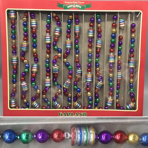 Christopher Radko Shiny Brite Glass Bead Christmas Tree Garland Jewel ...