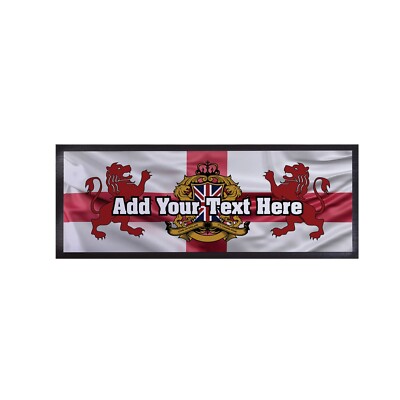 Personalised England Red Lions Euros Football Bar Runner Cocktail Party ...