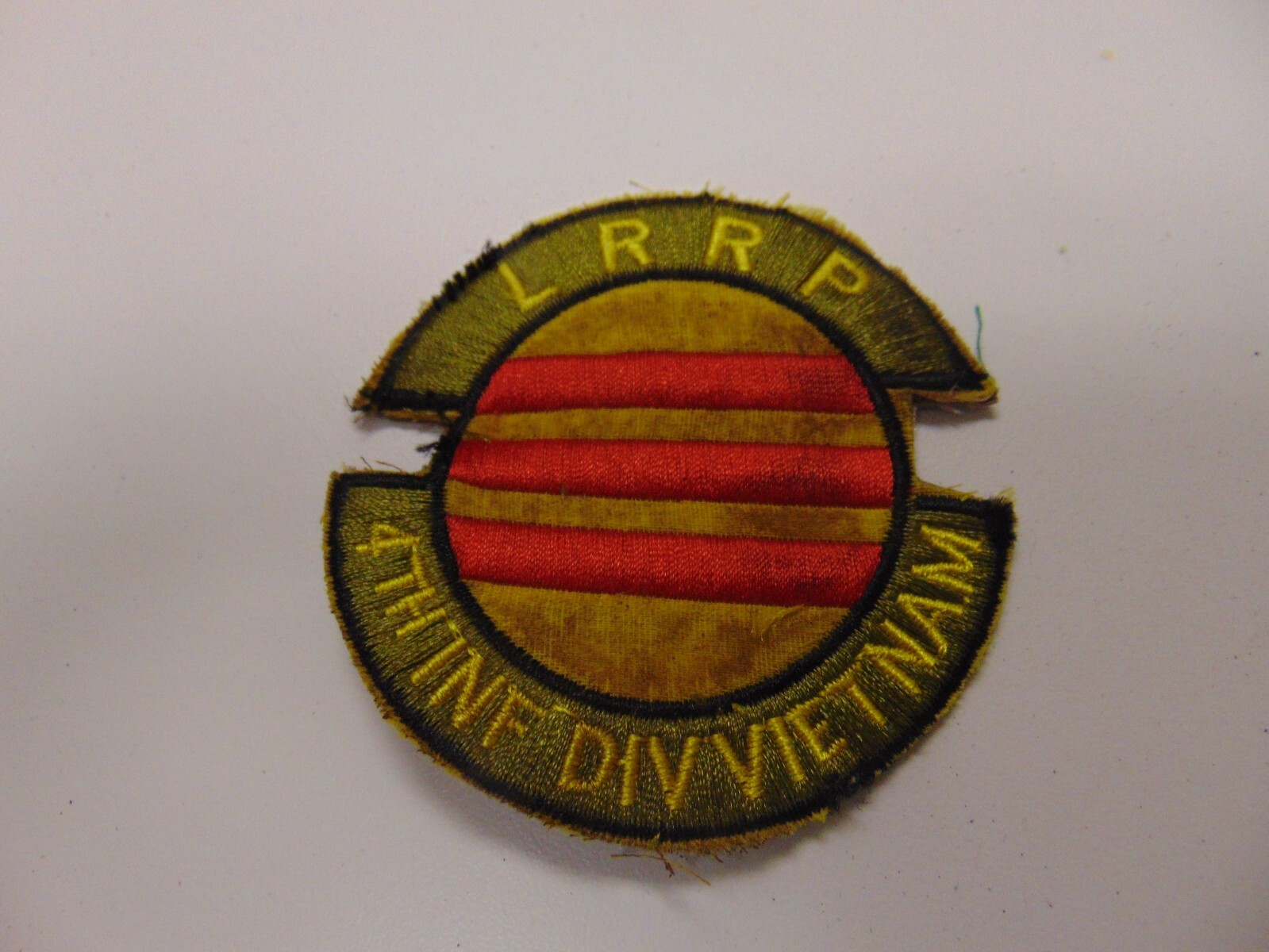 MILITARY PATCH OLD VIETNAM ERA LRRP 4TH INFANTRY DIVISION LONG RANGE ...
