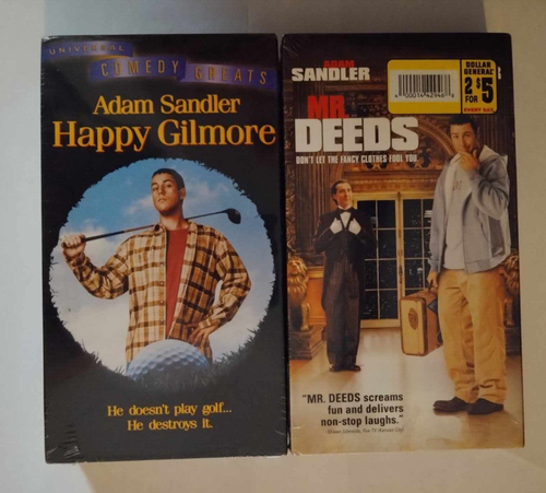 Happy Gilmore & MR. DEEDS VHS Sealed Watermarked Adam Sandler Comedy ...