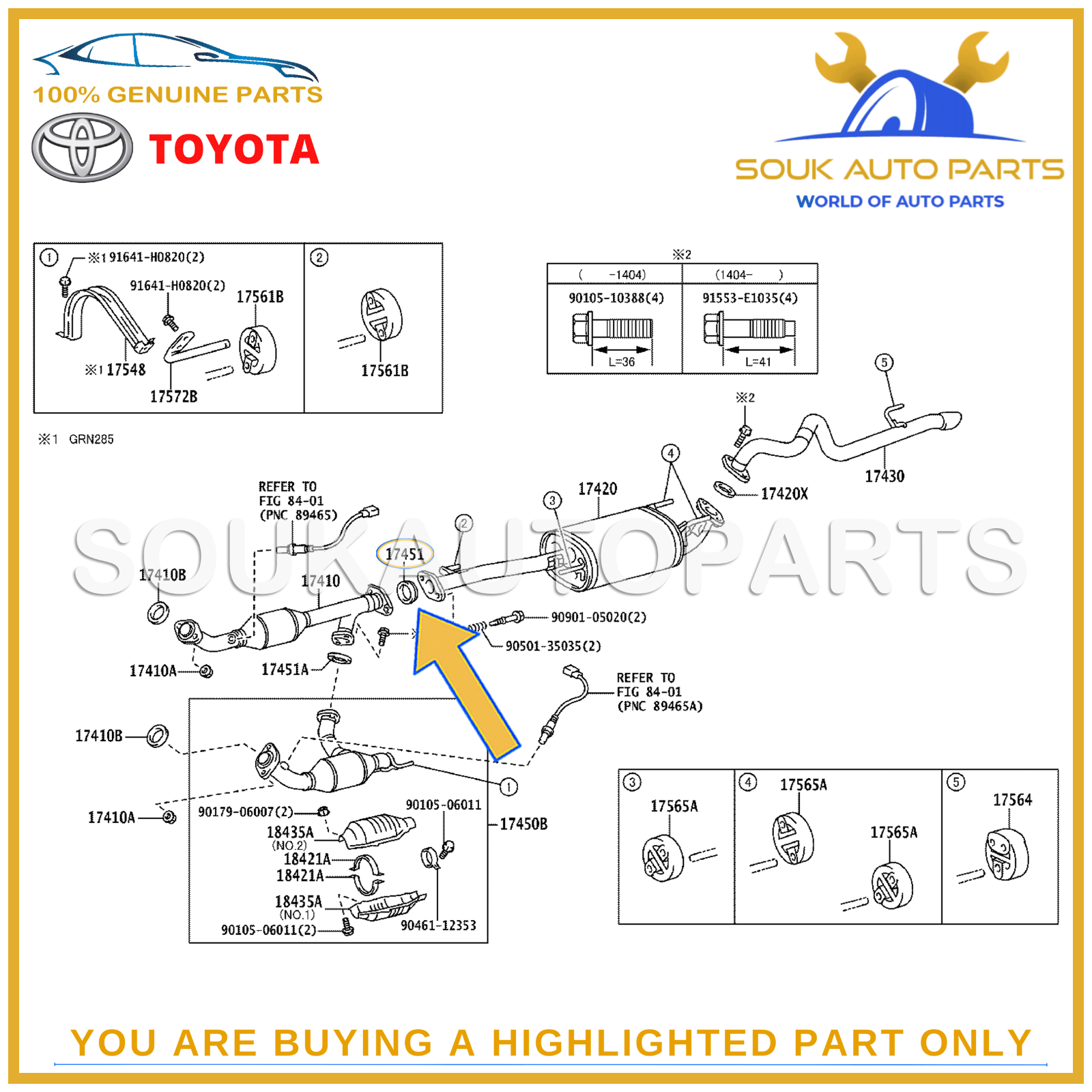 17451-31020 Genuine Toyota GASKET, EXHAUST PIPE 1745131020 OEM | eBay