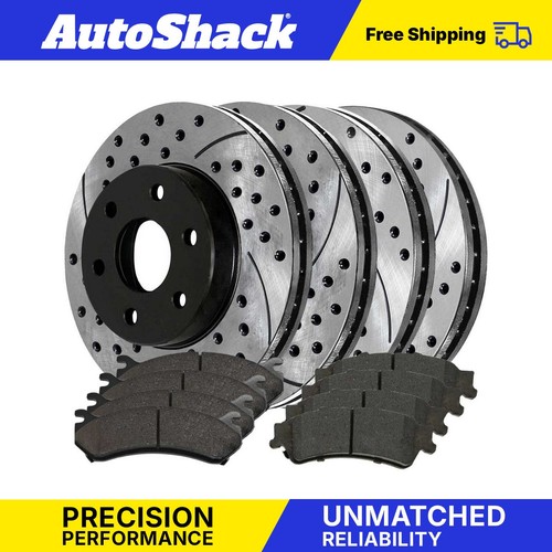 Front Rear Drilled Slotted Brake Rotors Premium Ceramic Pads for GMC ...
