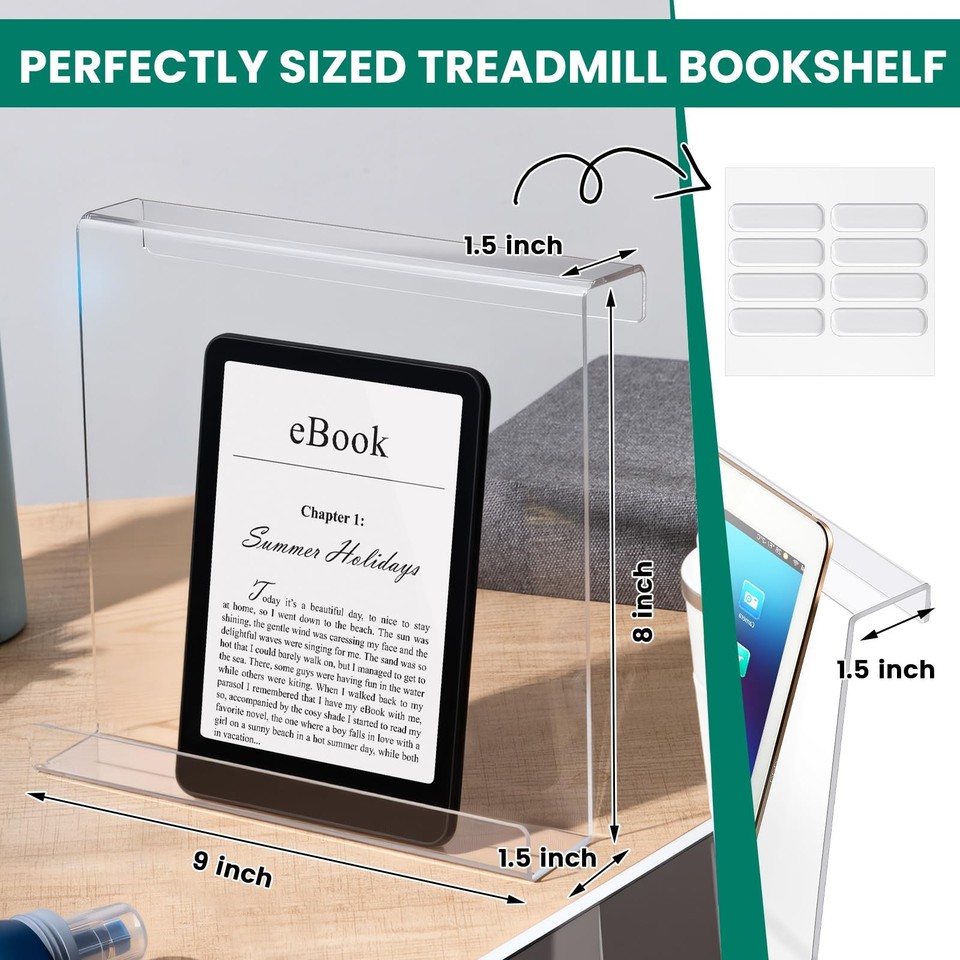 Treadmill Book Holder, Clear Acrylic Reading Rack for Treadmill Rack ...